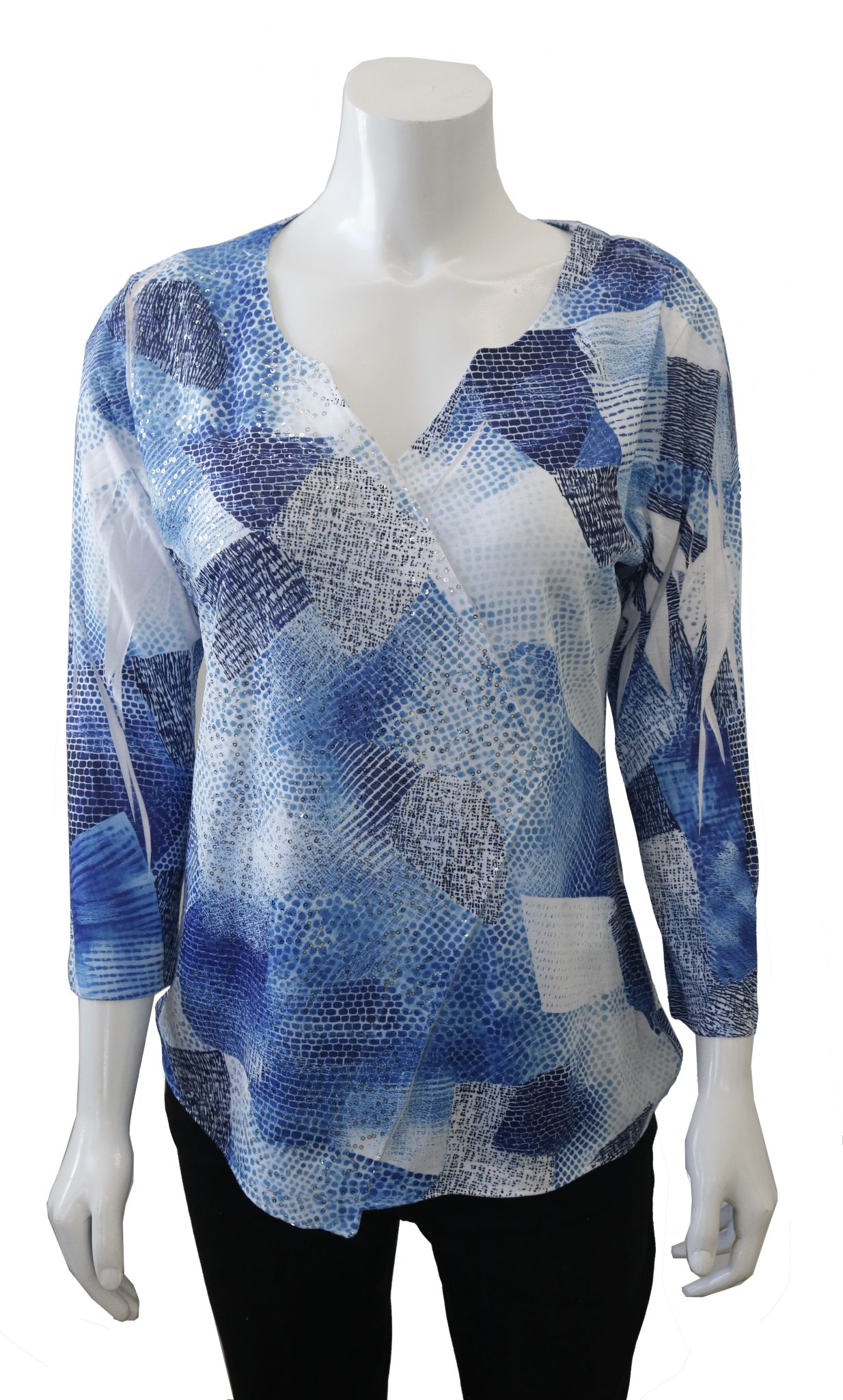 Blue Patch Crossover Top - Fashion Faze